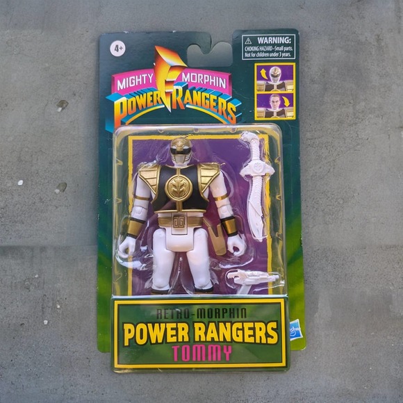Hasbro | Toys | Power Rangers Retromorphin White Ranger Tommy Fliphead ...